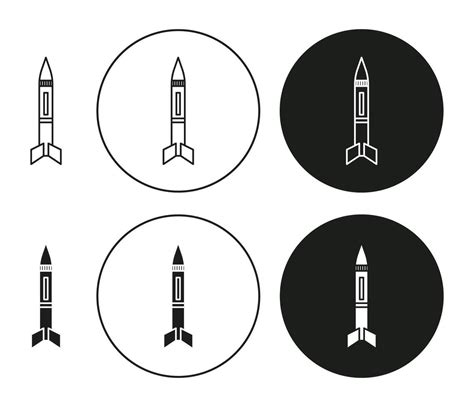 missile linear thin line icon graphics missile set use for web ui or