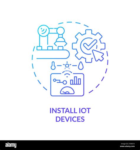 2d Gradient Thin Linear Icon Install Iot Devices Concept Stock Vector Image And Art Alamy