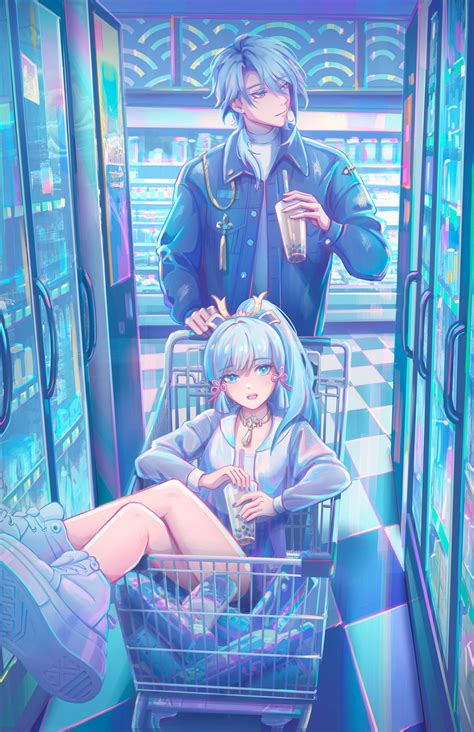 Genshin Impact Ayato And Ayaka X Print Etsy