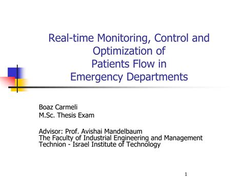 Ppt Real Time Monitoring And Optimization In Emergency Departments Powerpoint Presentation Id