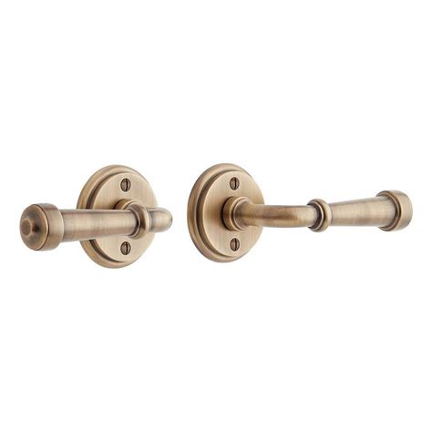 Esmond Solid Brass Interior Door Set Lever Handle Dummy Right Hand Antique Brass