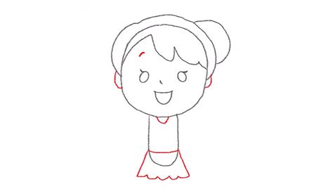 آموزش تصویری نقاشی دختر شاد برای دختربچه‌ها