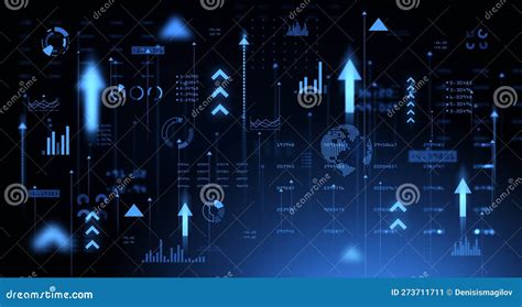 Forex Graph Data And Arrows With Growing Lines Financial Diagrams