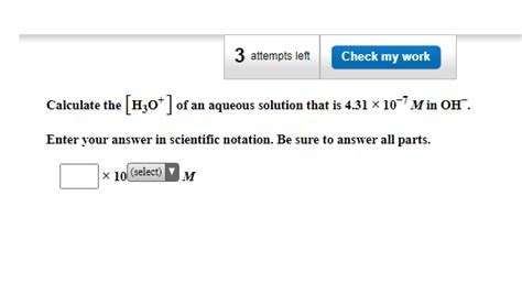 Solved Calculate The H3O Of An Aqueous Solution That Is Chegg Com