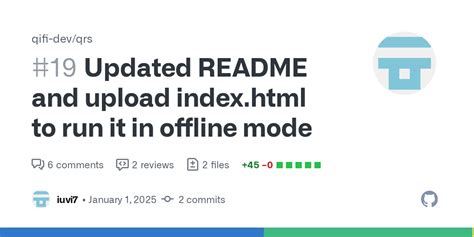 Updated Readme And Upload Indexhtml To Run It In Offline Mode By Iuvi7 · Pull Request 19