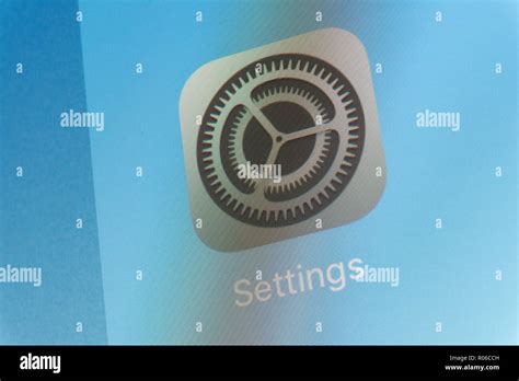 Apple Settings On Cellphone Screen Stock Photo Alamy