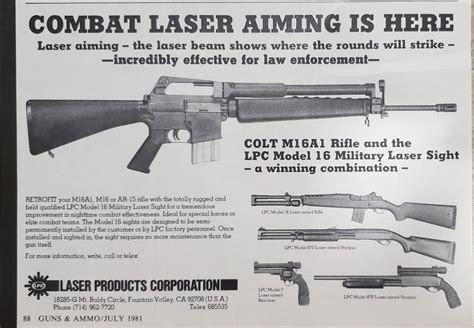Laser Products Corporation Lpc Model 16 Military Laser Sight Advertisement The Colt Ar 15 Resource