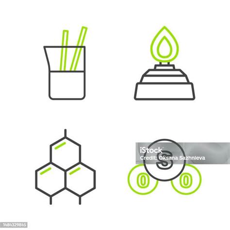 세트 라인 이산화황 So2 화학식 알코올 스피릿 버너 및 실험실 유리 제품 아이콘 벡터 가열장치에 대한 스톡 벡터 아트 및 기타 이미지 Istock