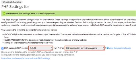 plesk php settings mondoze cloud