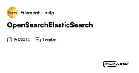 Opensearchelasticsearch Filament