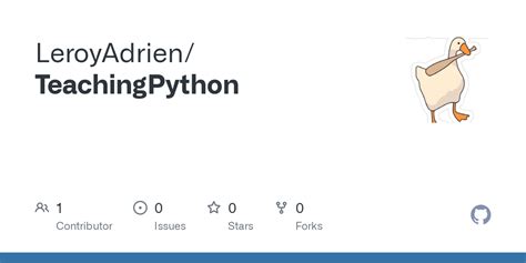 github leroyadrien teachingpython