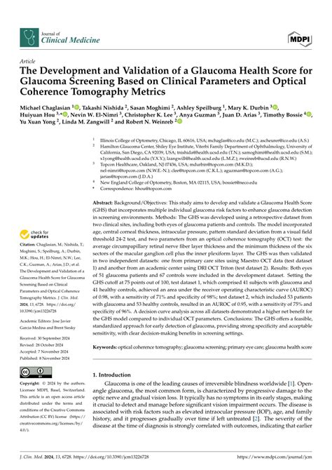 Pdf The Development And Validation Of A Glaucoma Health Score For