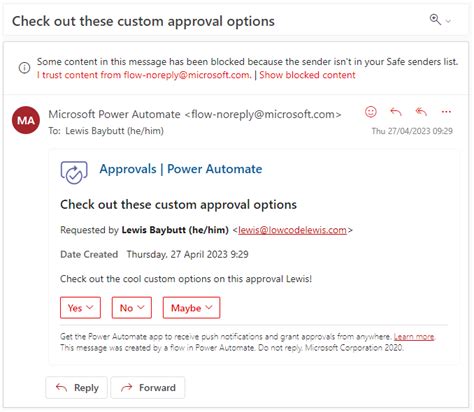 Create Custom Response Options In Approval Flows Low Code Lewis
