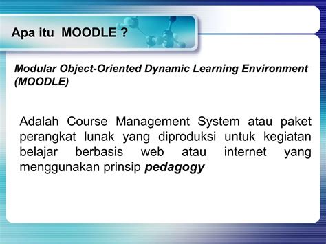 E Learning Berbasis Moodle Ppt