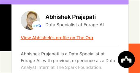 Abhishek Prajapati Data Specialist At Forage Ai The Org