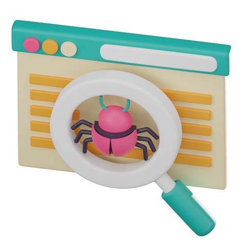 Cyber Sentry 3d Icon Bug Magnifying Glass For Virus Detection And Data Security 3d Render