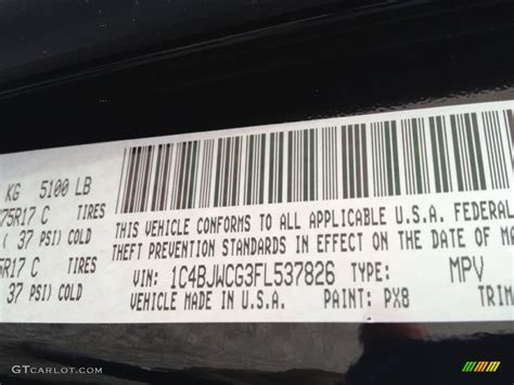 2015 Wrangler Color Code Px8 For Black Photo 98002366 2015 Wrangler Color Code Px8 For Black Photo 98002366
