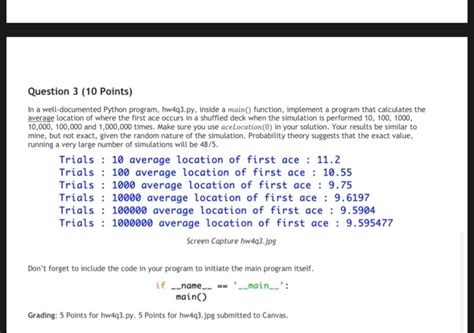 Solved Question 3 10 Points In A Well Documented Python