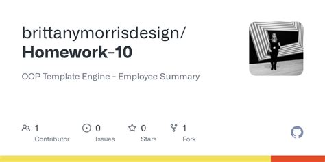 GitHub Brittanymorrisdesign Homework OOP Template Engine Employee Summary