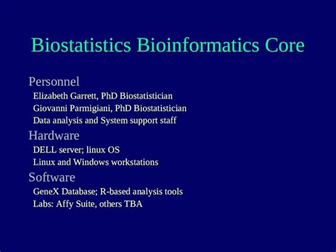 Ppt Biostatistics Bioinformatics Core Dokumen Tips