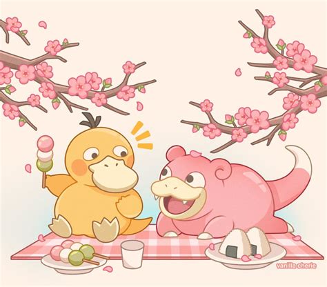Psyduck And Slowpoke Pokemon Drawn By Vanillacherie Danbooru