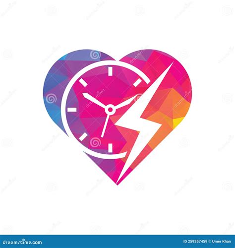 Flash Time Heart Shape Concept Vector Logo Design Stock Vector Illustration Of Concept Icon