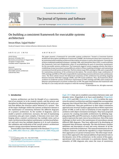 pdf on building a consistent framework for executable systems