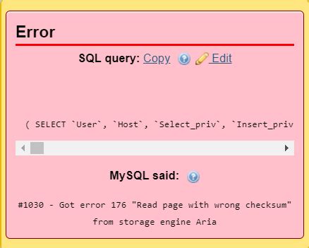 Mysql Got Error Read Page With Wrong Checksum From