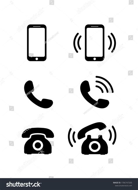 Retro Mobile Phone Icon Set Black Stock Vector Royalty Free 1706747203 Shutterstock