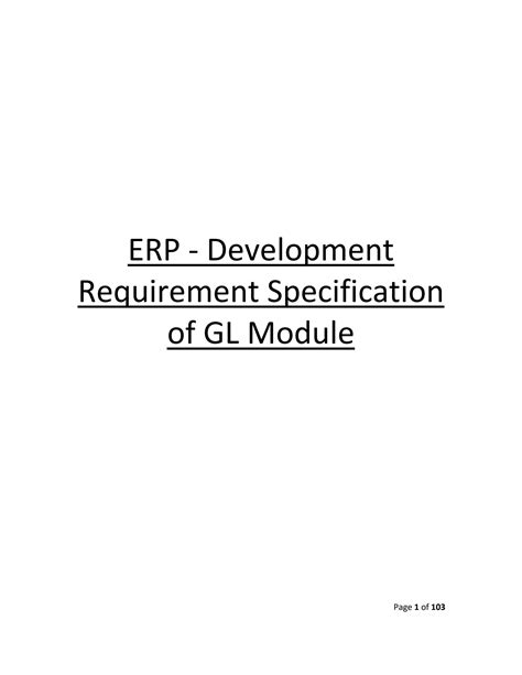 Solution Erp Development Requirement Specification Of General Ledger
