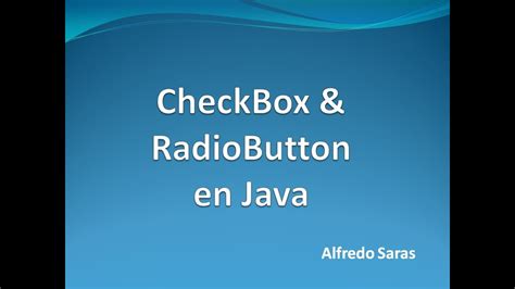 Checkbox Y Radiobutton En Java Youtube