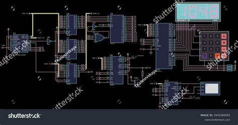 Vector Electrical Schematic Diagram Integercalculator Based Stock Vector Royalty Free
