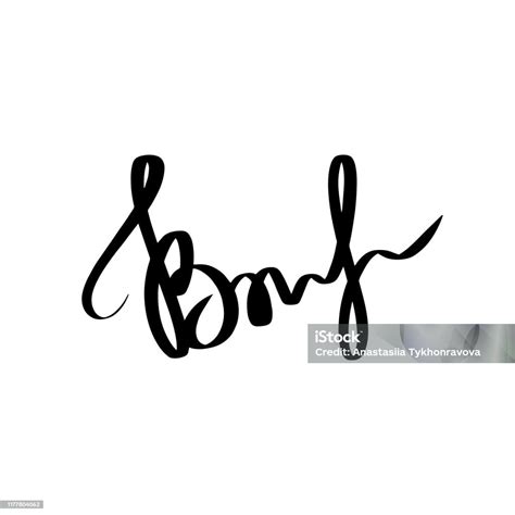 흰색 배경에 격리된 문서의 검은색 수동 서명입니다 국제대회를 위해 가상의 사인을 손으로 그린다 서예 문자 벡터 그림 Eps10 개성 개념에 대한 스톡 벡터 아트 및 기타