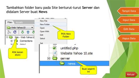ppt membuat tampil input edit dan hapus data dengan dreamweaver