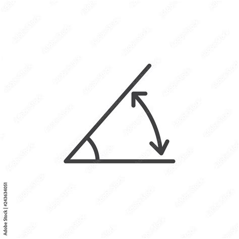 Degrees Angle Line Icon Linear Style Sign For Mobile Concept And Web Design Angle Degree