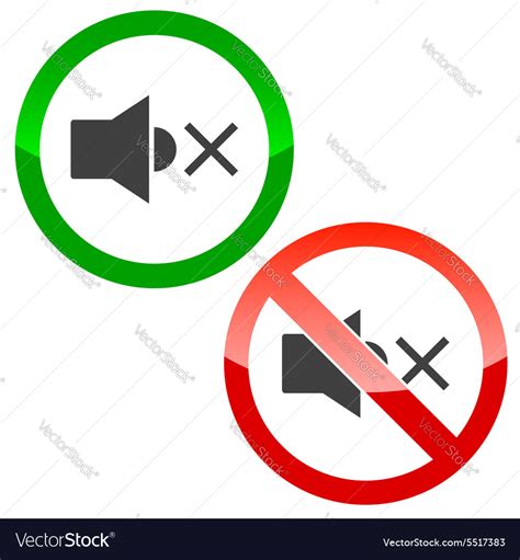 Mute Permission Signs Set Royalty Free Vector Image