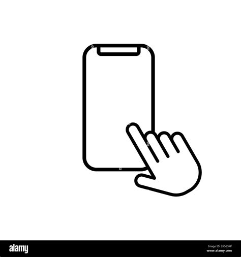 Smartphone With Hand Touch Screen Stock Vector Image And Art Alamy