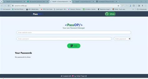 Vishal Tiwari On Linkedin React Vite Passwordmanager Tailwindcss