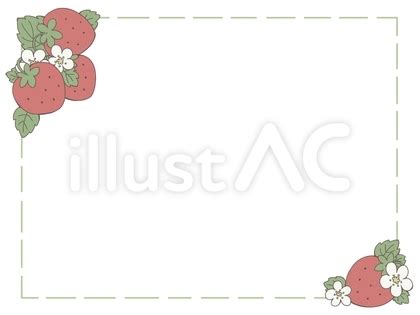 いちごのフレーム（緑の枠）イラスト No 1906884｜無料イラスト・フリー素材なら「イラストac」