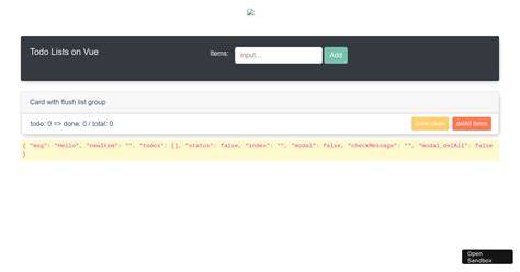 Vue Todo App Codesandbox