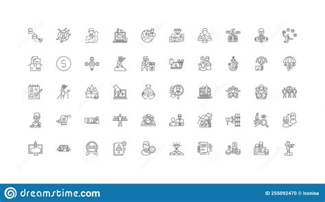 Sales System Ideas Linear Icons Line Signs Set Vector Collection Stock Vector Illustration