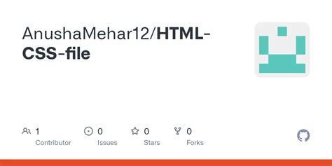 Github Anushamehar12html Css File