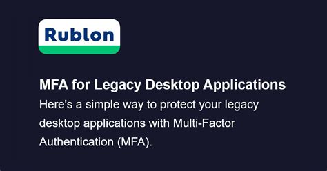 How To Enable Mfa On Legacy Desktop Applications Rublon