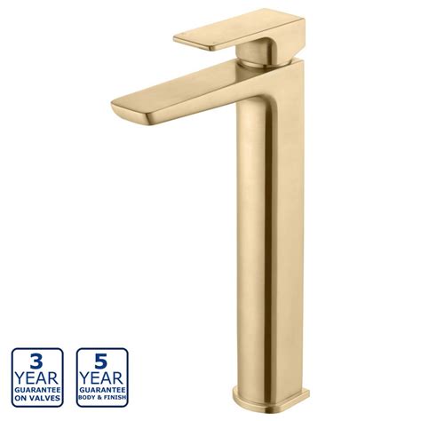 Serene Kenneth Tall Basin Mixer Brushed Brass Serb105812 Shower