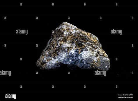 Real Light Blue Celestine Crystal Cluster Isolated On Black Background With No Shadows Stock