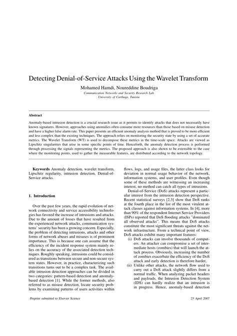 Pdf Detecting Distributed Computer Network Attacks A Multi