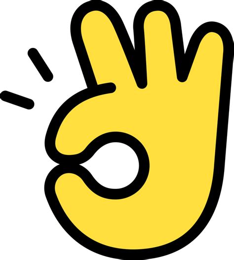 Ok Hand Sign Okay Sure Approval Cute Cartoon Hand Logo Icons Yellow