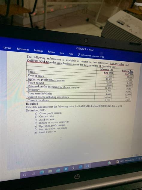 Solved Exercise 1 Word Layout References Mailings Review View Help Tell Me What You Want To