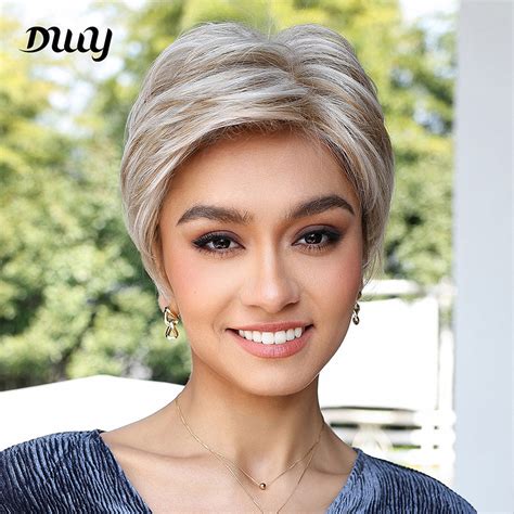 Nora Dwy Mono Lace Front Free Part Bleach Blonde Pixie Synthetic Wig