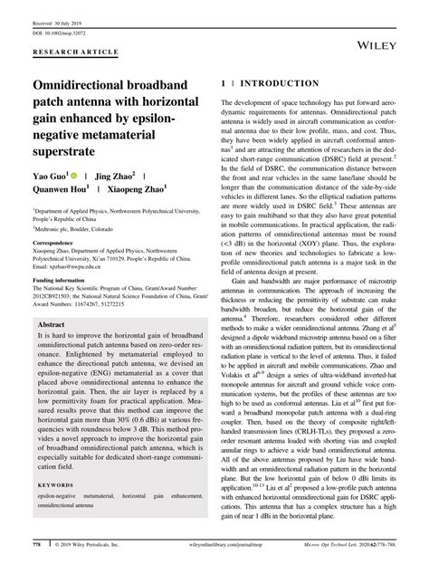 Omnidirectional Broadband Patch Antenna With Horizontal Gain Enhanced